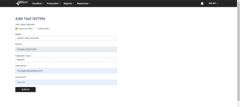 Access to Sandbox - IRIS IRP