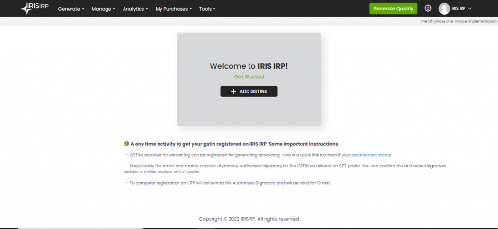 User Onboarding - IRIS IRP