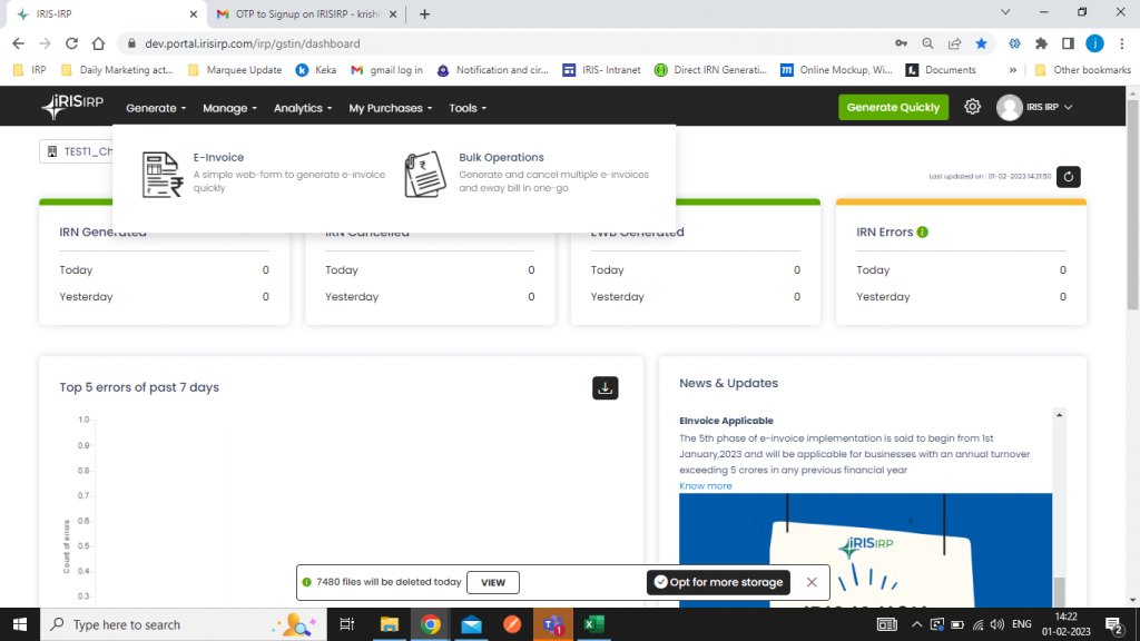 Bulk Generation & Cancellation - IRIS IRP