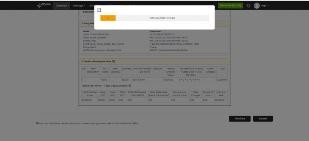 Generate Through Web Form - IRIS IRP