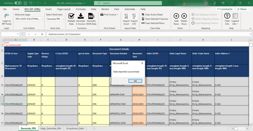 Import and Map Your Data File - IRIS IRP